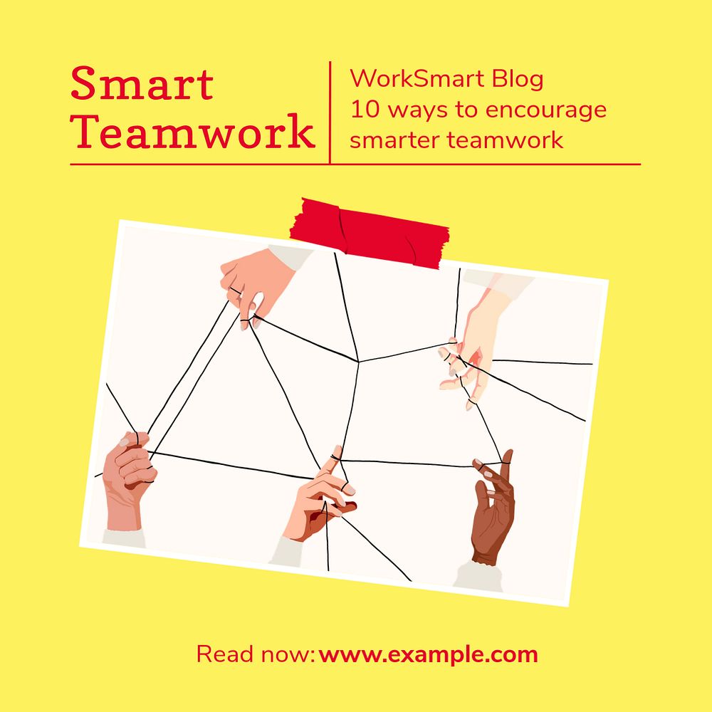 Smart teamwork Facebook post template, | Free Editable Template - rawpixel