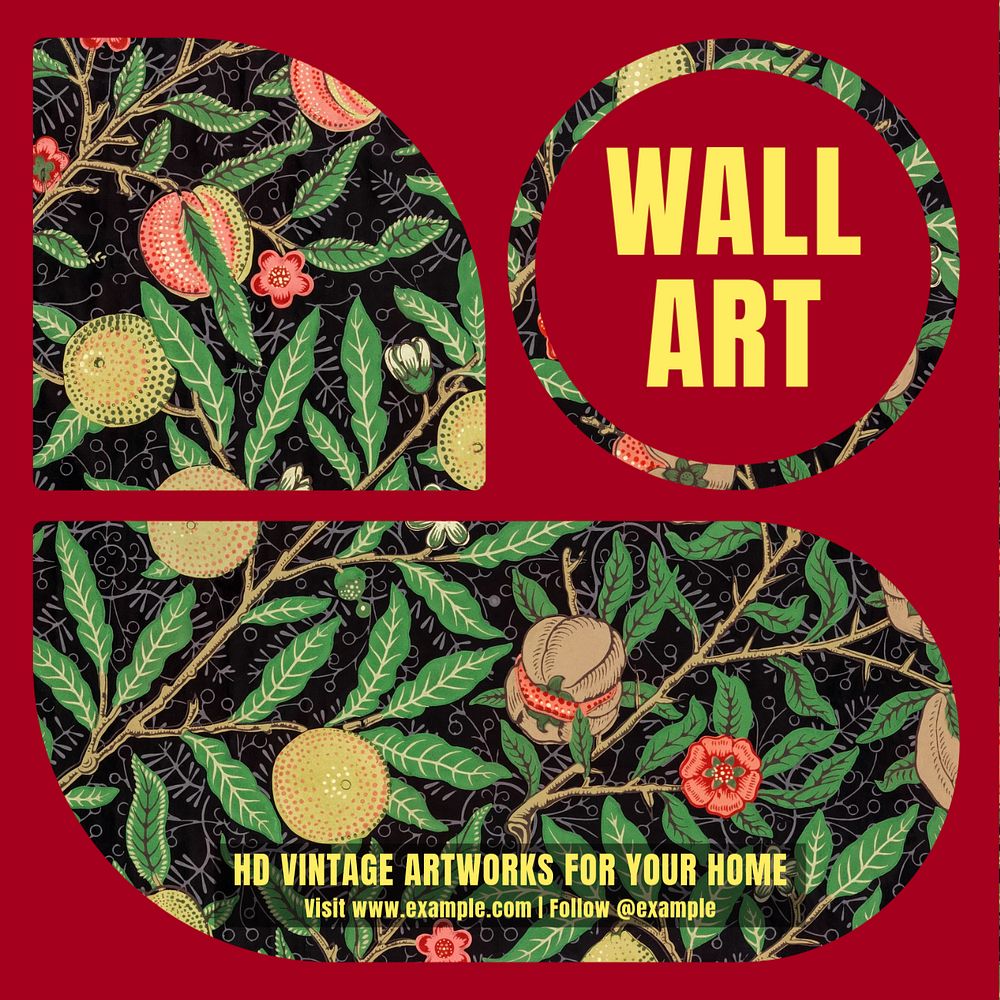 Wall art Facebook post template, | Premium Editable Template - rawpixel