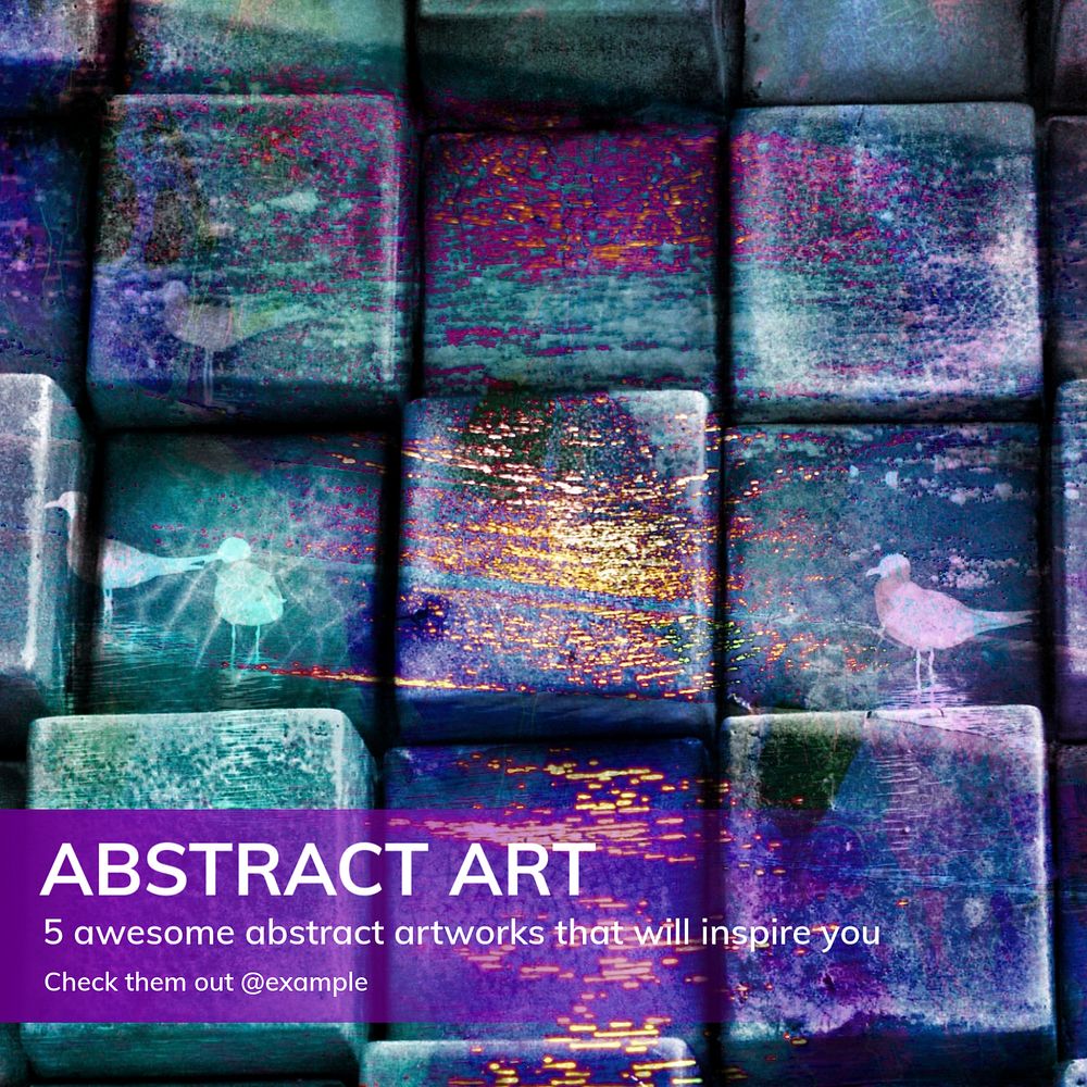 Abstract art Instagram post template, | Premium Editable Template ...