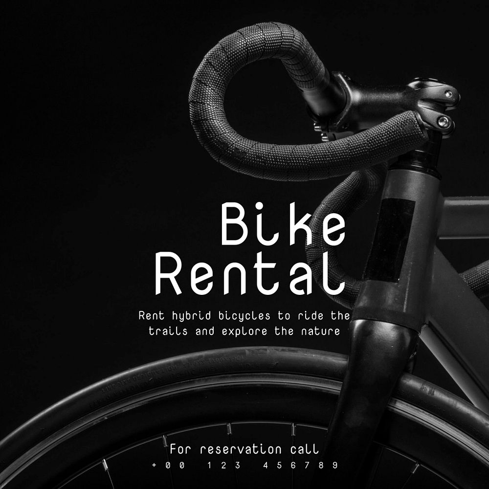 Bike rental Instagram post template | Premium Editable Template - rawpixel