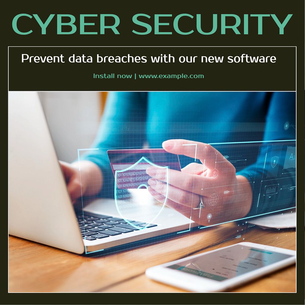 Cyber security Instagram post template | Premium Editable Template ...