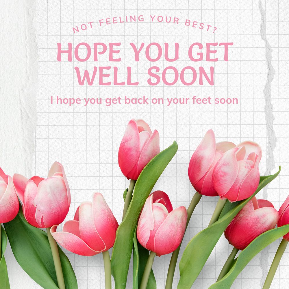 Get well soon Instagram post | Premium Editable Template - rawpixel