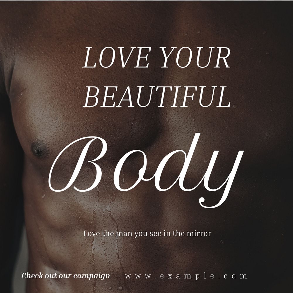 Body positive Instagram post template, | Premium Editable Template ...