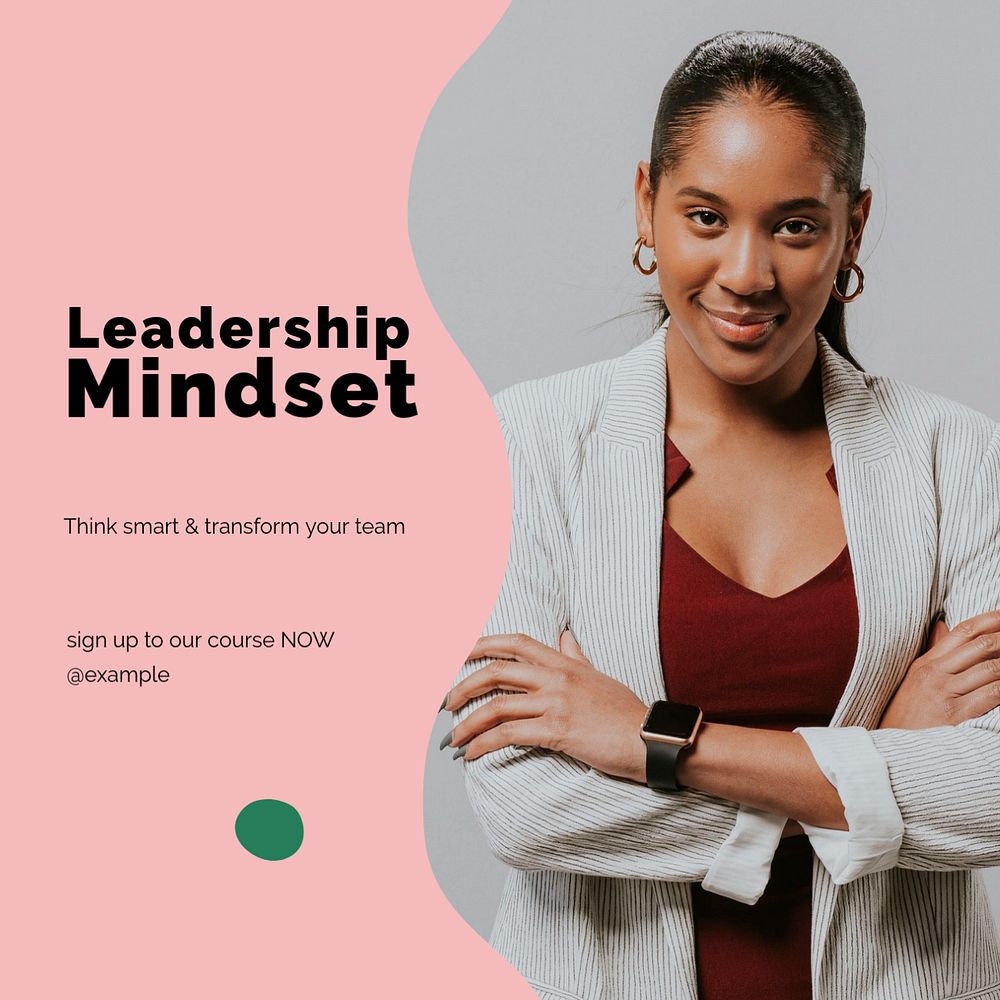 Leadership mindset Instagram post template, | Premium Editable Template ...