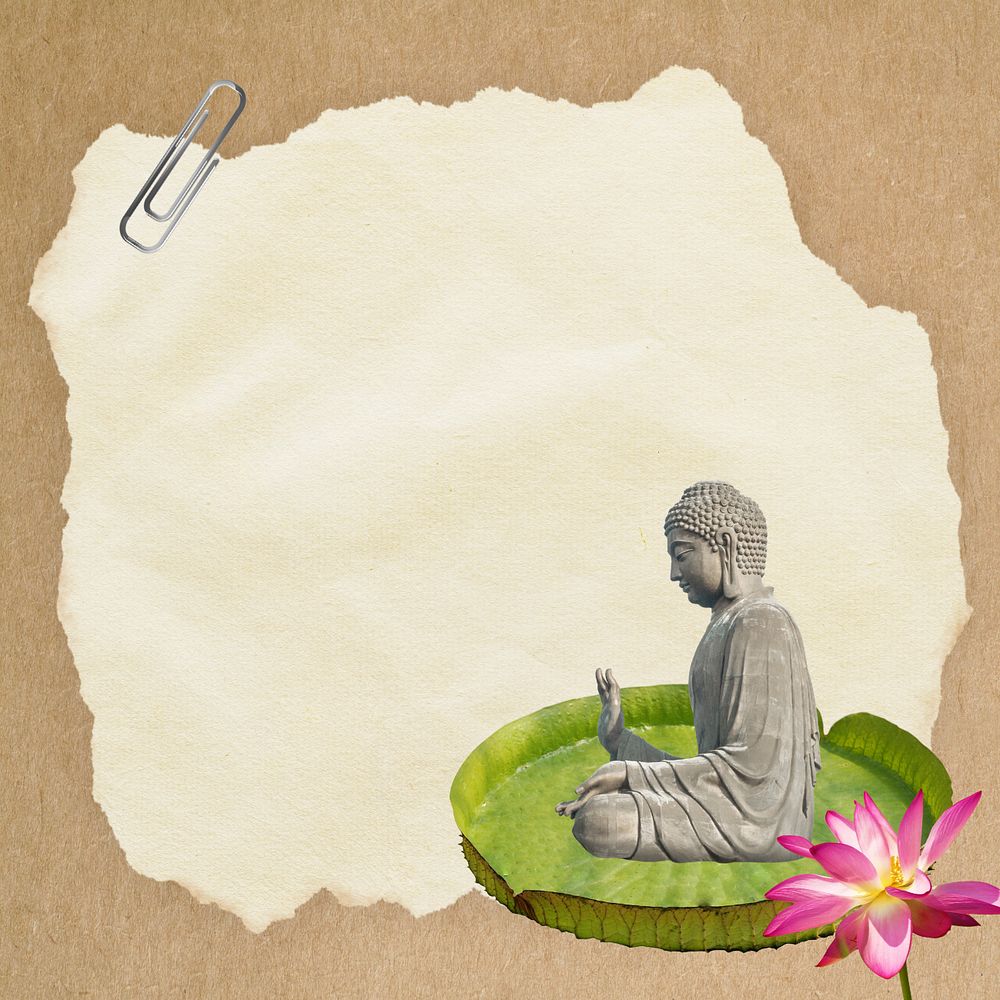 Editable Buddhism note paper, remix | Free Editable Design - rawpixel