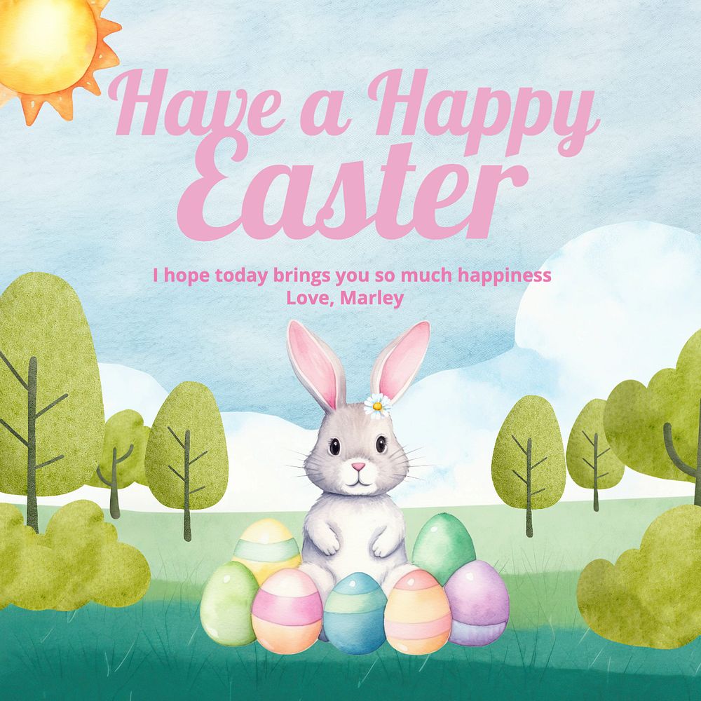 Happy Easter Facebook post template | Premium Editable Template - rawpixel