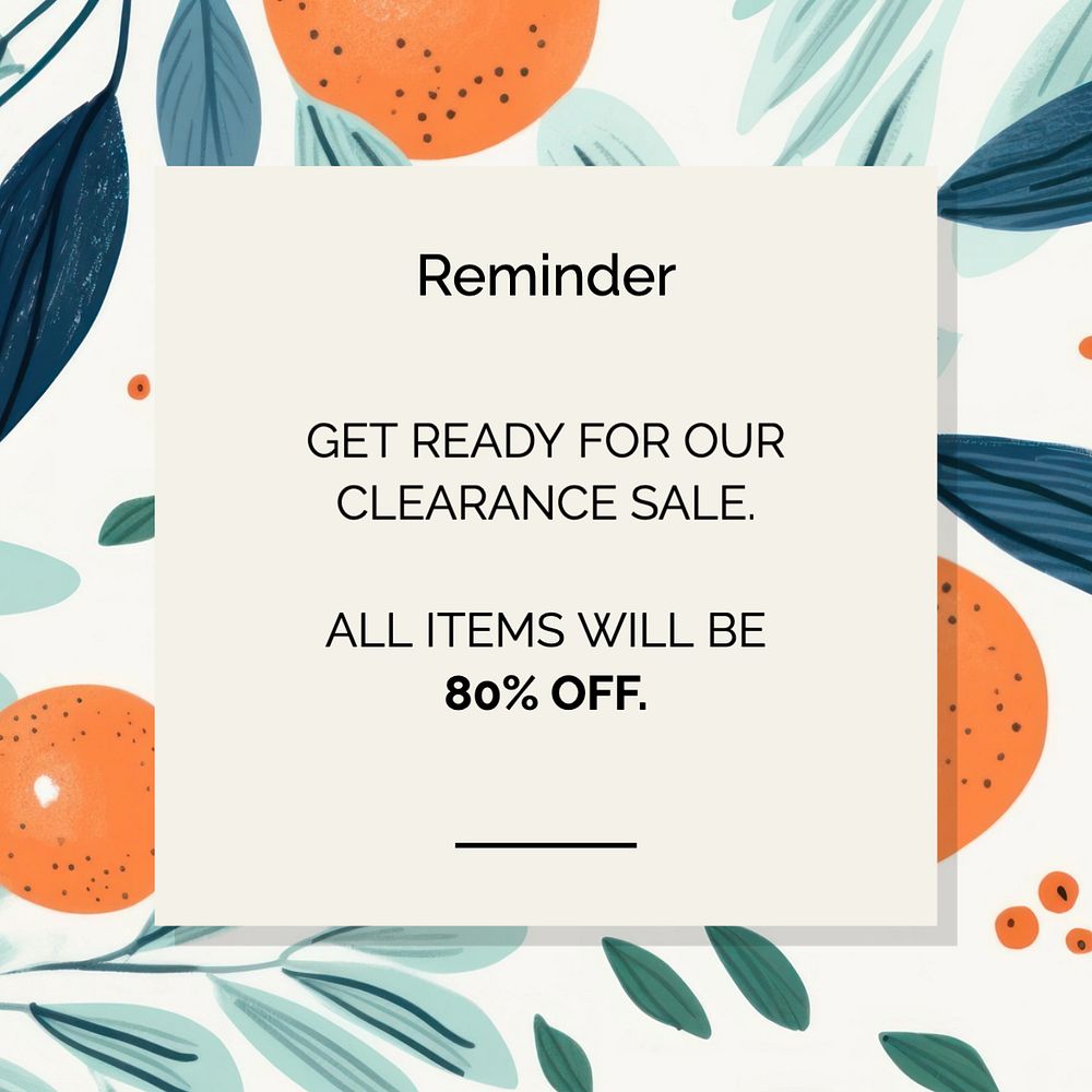 Sale reminder Instagram post template | Premium Editable Template ...