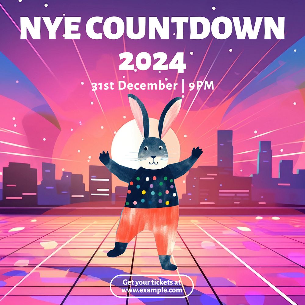 NYE countdown Instagram post template | Premium Editable Template ...