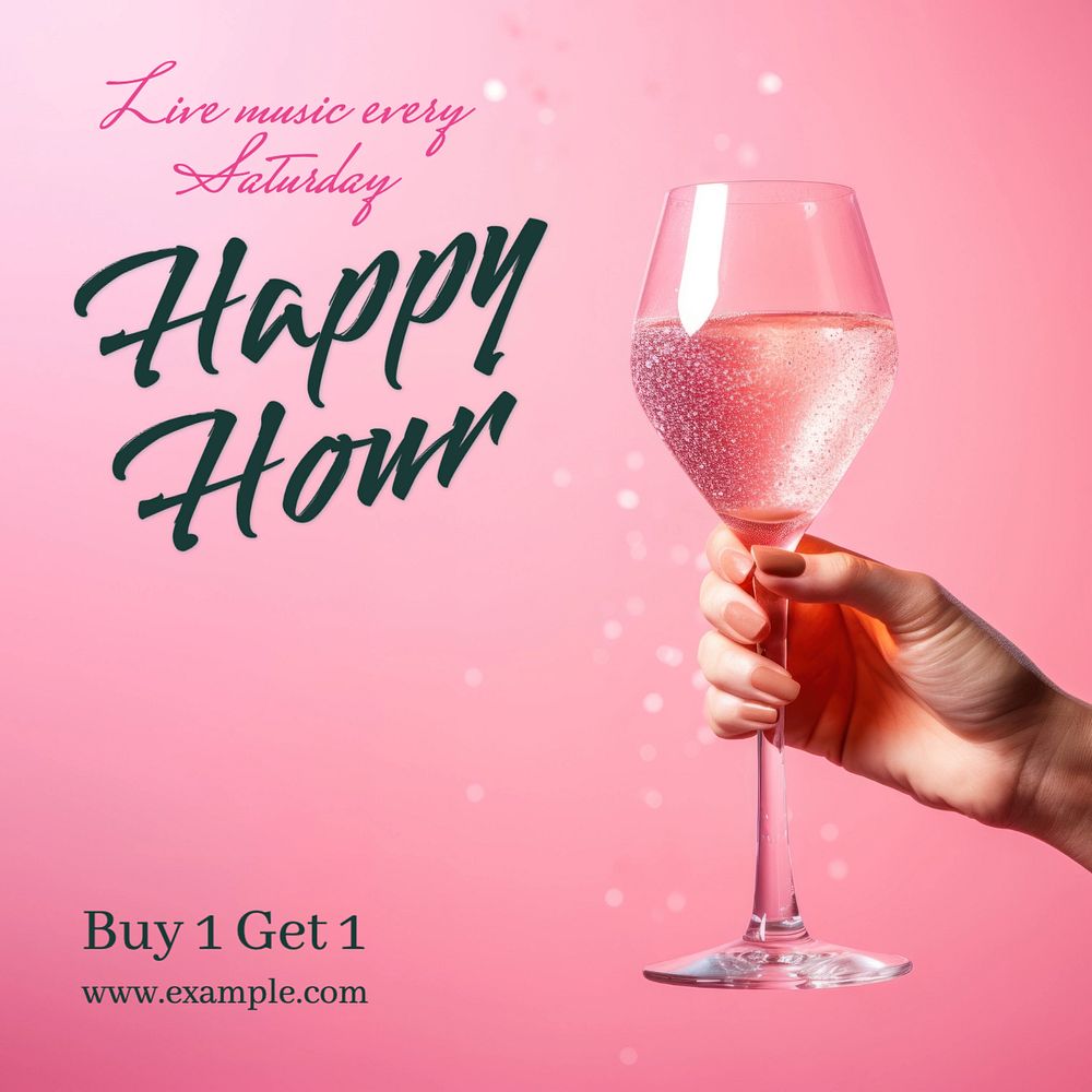 Happy hour Facebook post template | Premium Editable Template - rawpixel
