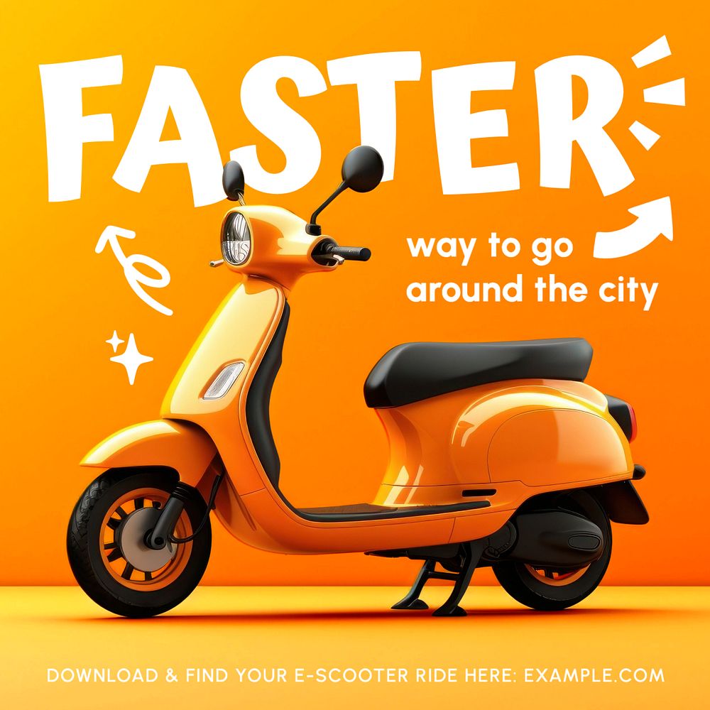 Electric scooter Facebook post template | Premium Editable Template ...