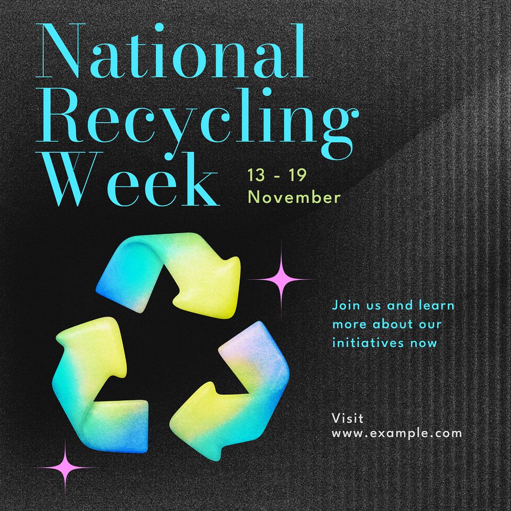 National recycling week Instagram post | Premium Editable Template ...