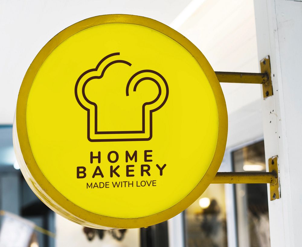 Round shop sign mockup, editable | Premium Mockup Generator - rawpixel