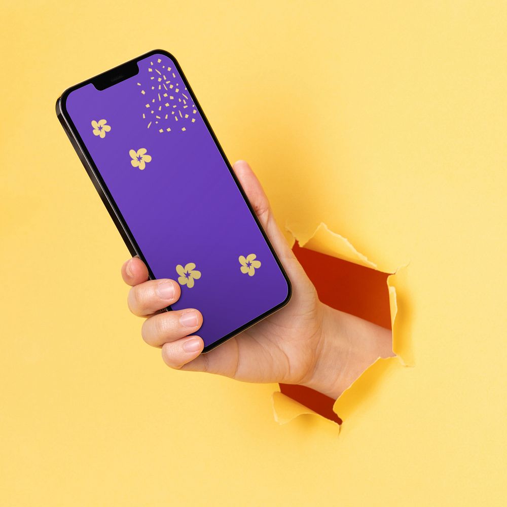 Cute mobile mockup, editable phone | Premium Mockup Generator - rawpixel