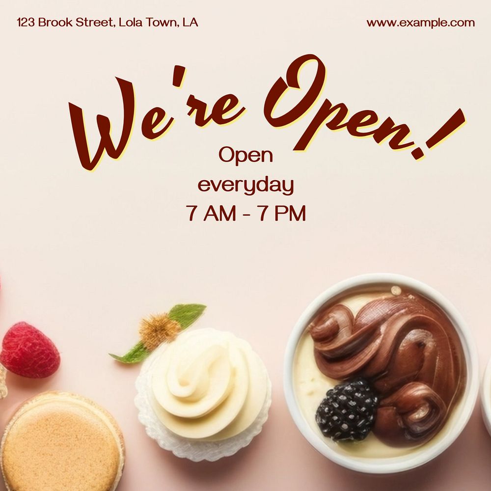 We're open Instagram post template | Premium Editable Template - rawpixel