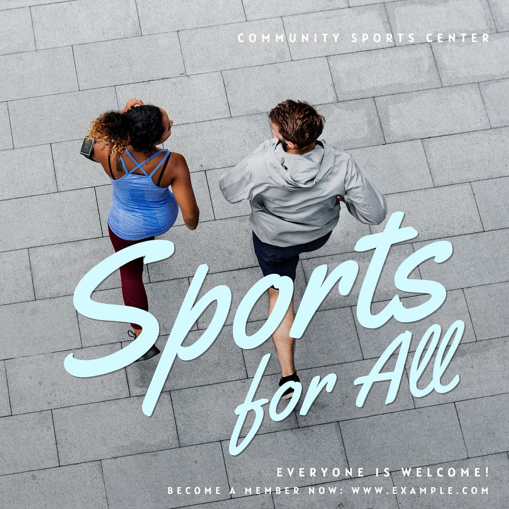 Sports & diversity Instagram post | Premium Editable Template - rawpixel