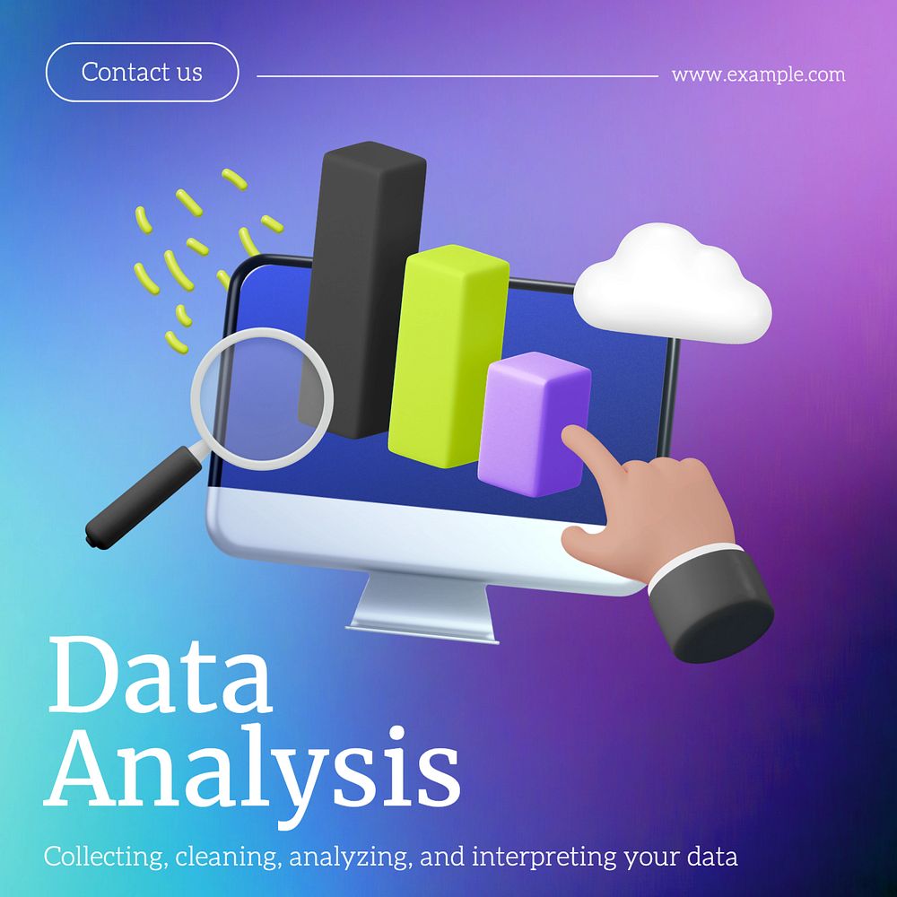 Data analysis Instagram post template | Premium Editable Template ...