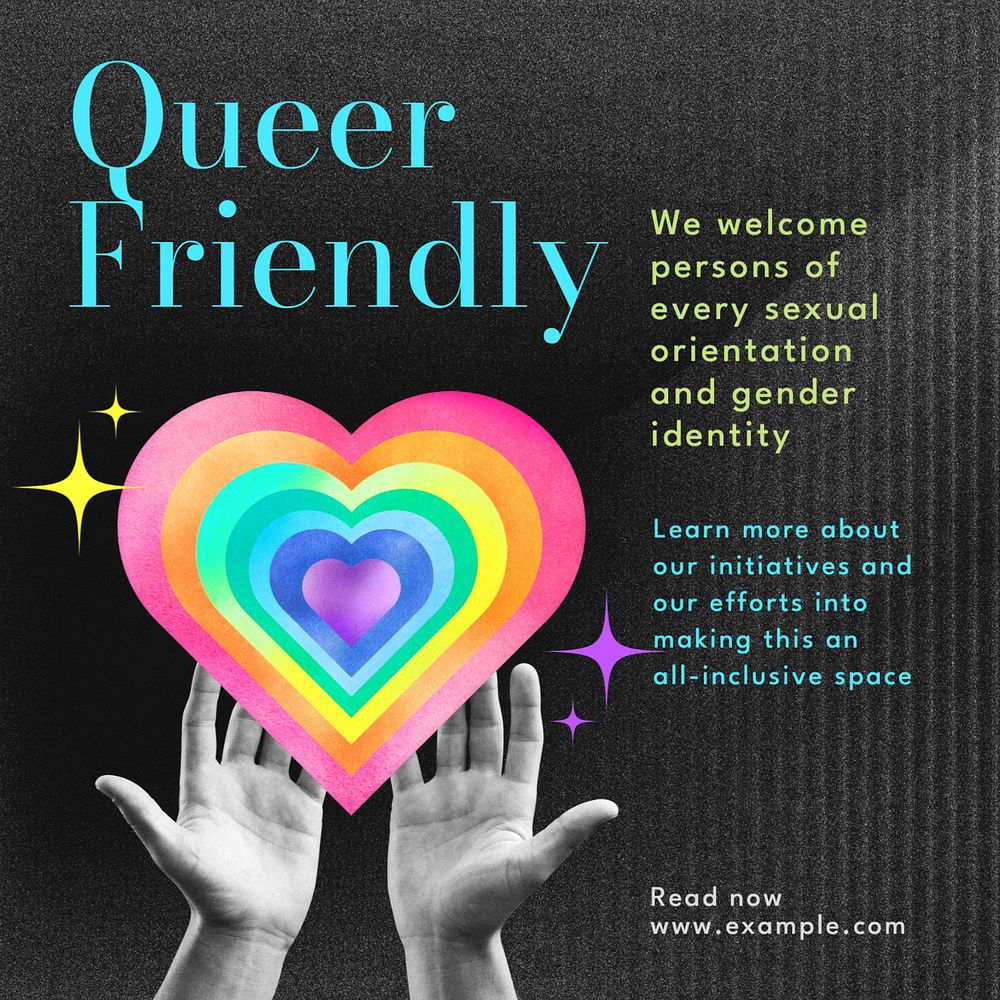 Queer-friendly business Instagram post template | Premium Editable ...