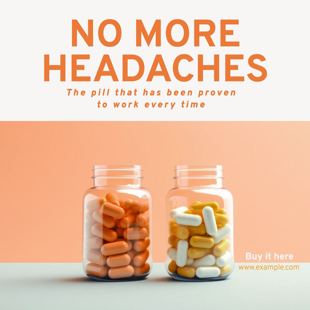 Headache Facebook post template | Premium Editable Template - rawpixel