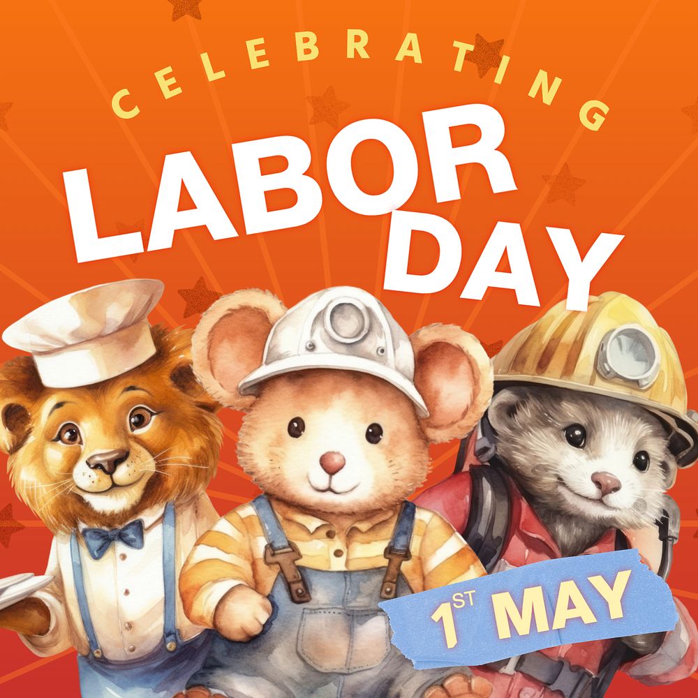 Labor day Facebook post template | Premium Editable Template - rawpixel