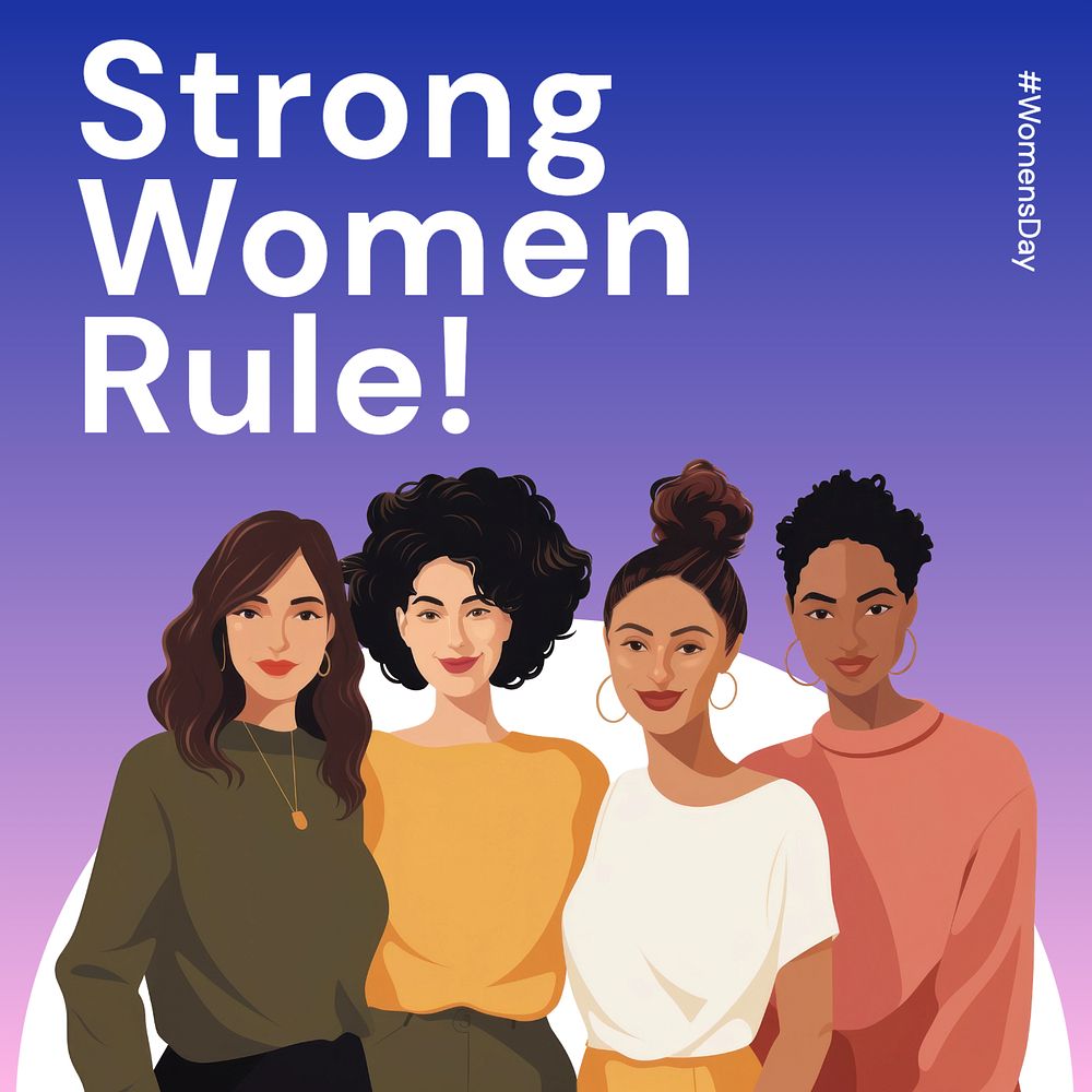 Strong women rules Facebook post | Free Editable Template - rawpixel