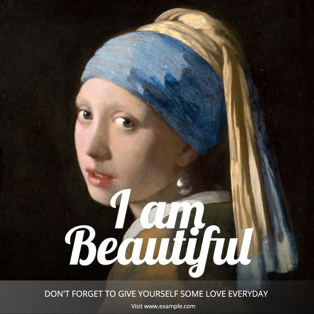 Self affirmation Facebook post template | Premium Editable Template ...