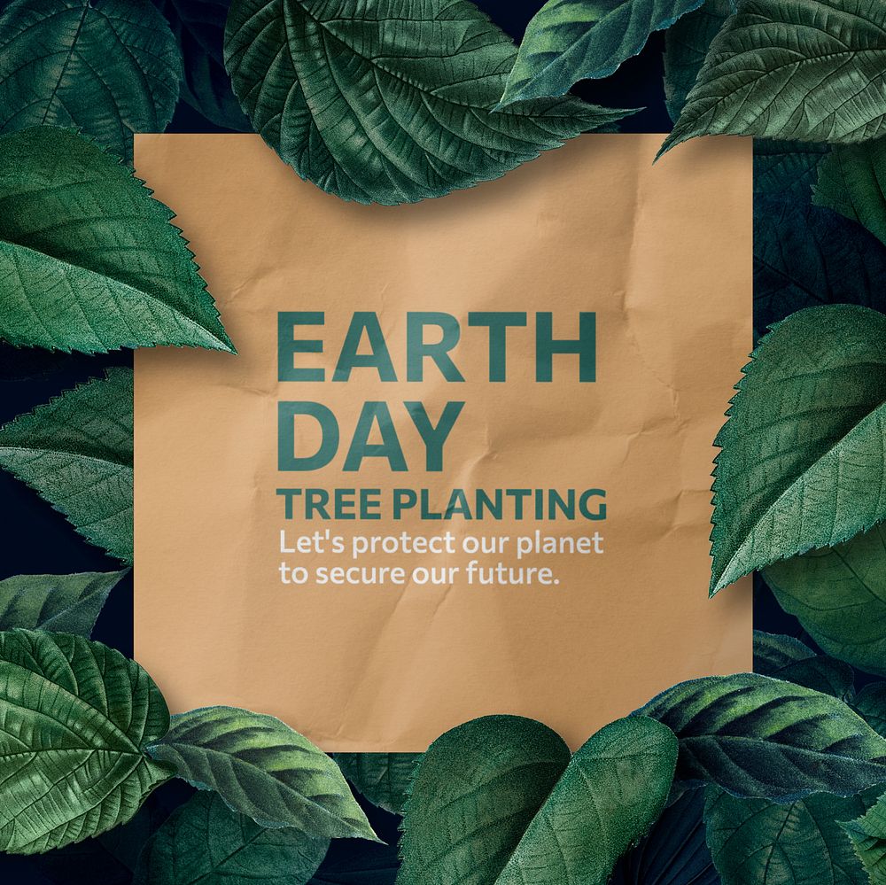 Leafy frame crumpled paper mockup, | Premium Mockup Generator - rawpixel