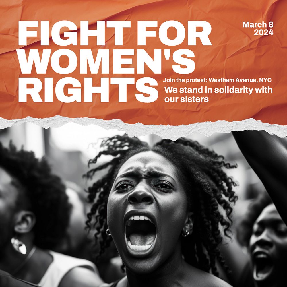 Women's rights Facebook post template | Free Editable Template - rawpixel