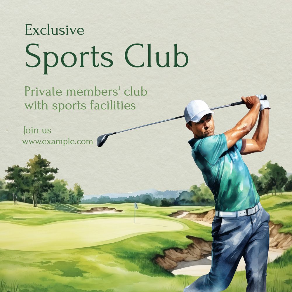 Sports club Facebook post template | Premium Editable Template - rawpixel