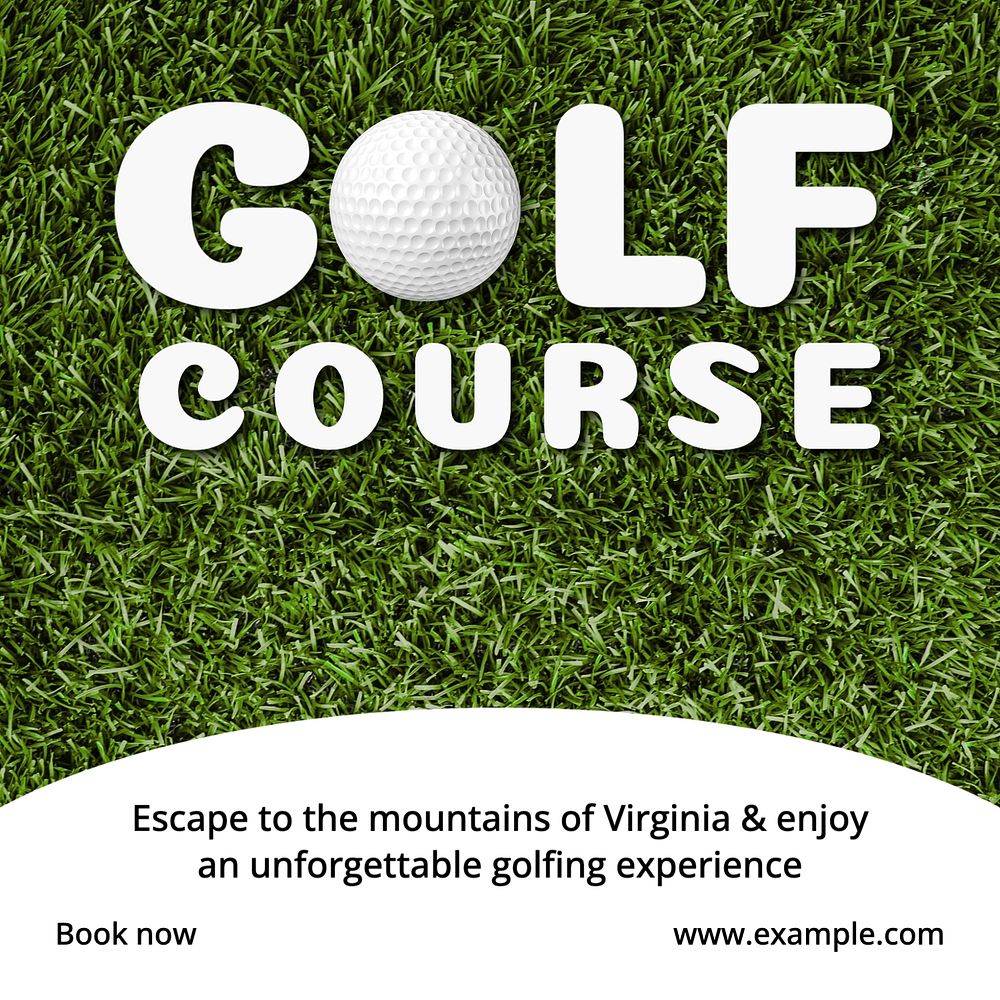 Golf course Facebook post template | Premium Editable Template - rawpixel