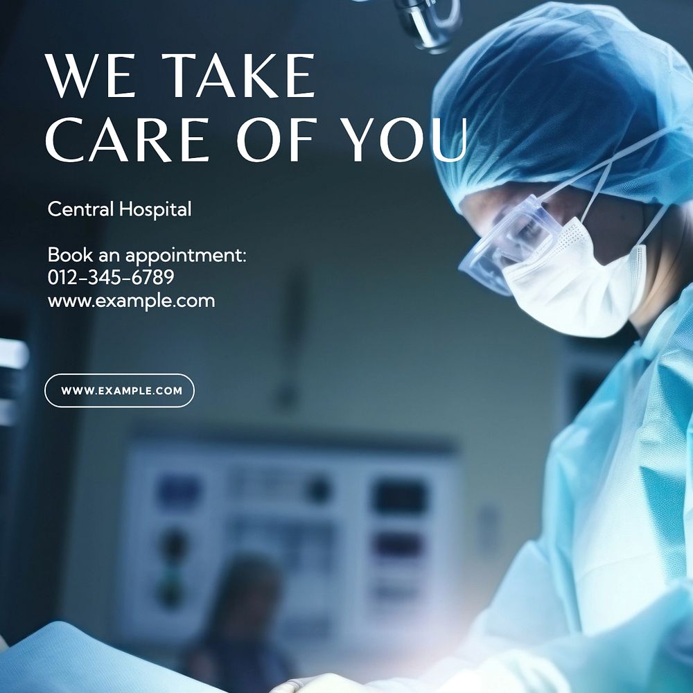 Hospital care Facebook post template | Premium Editable Template - rawpixel
