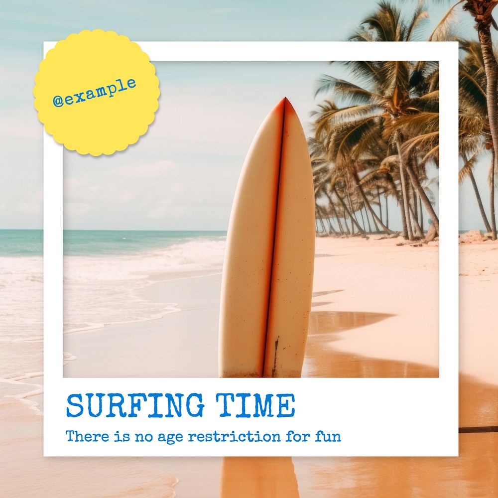 Surfing Facebook post template | Premium Editable Template - rawpixel