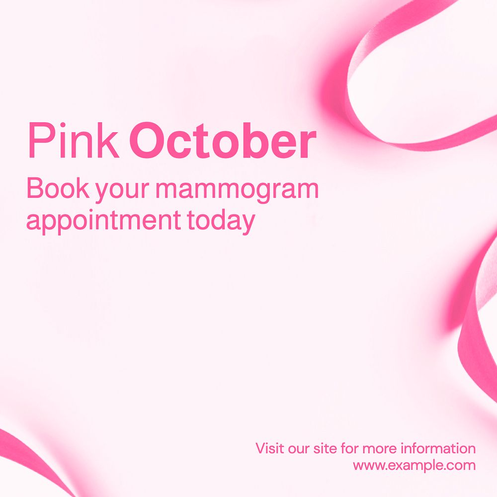 Pink October Facebook post template | Free Editable Template - rawpixel