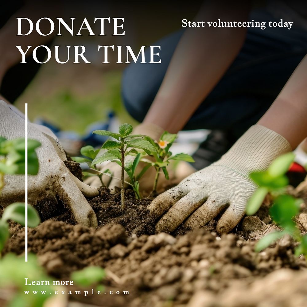 Donate your time Facebook post | Free Editable Template - rawpixel