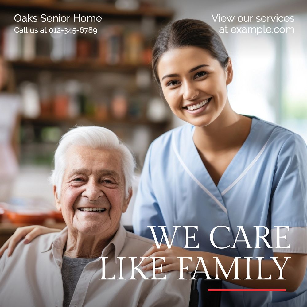 Senior home Facebook post template | Premium Editable Template - rawpixel