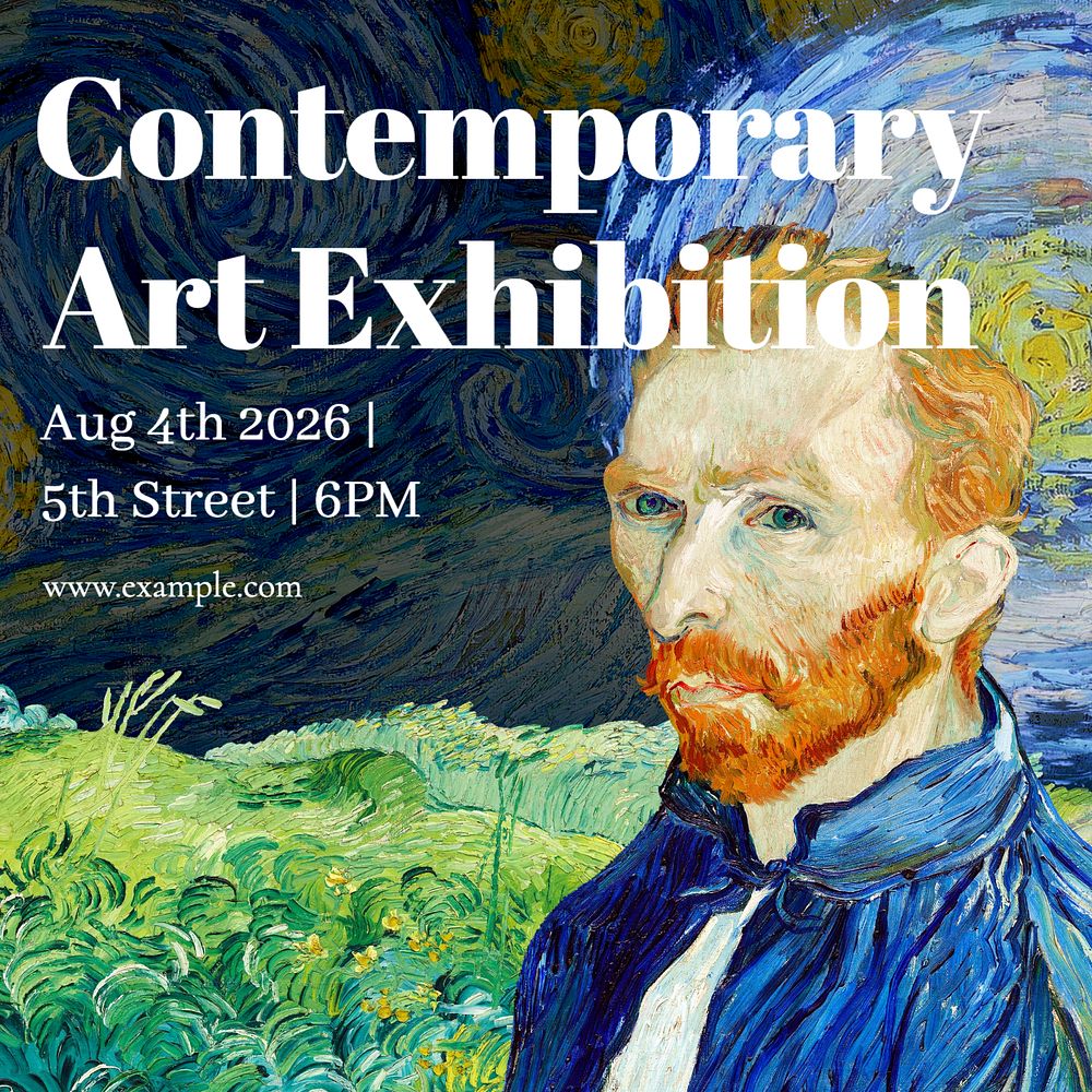 Art exhibition Facebook post template | Premium Editable Template ...