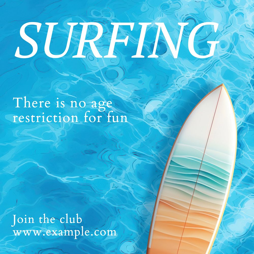 Surfing Facebook post template | Premium Editable Template - rawpixel