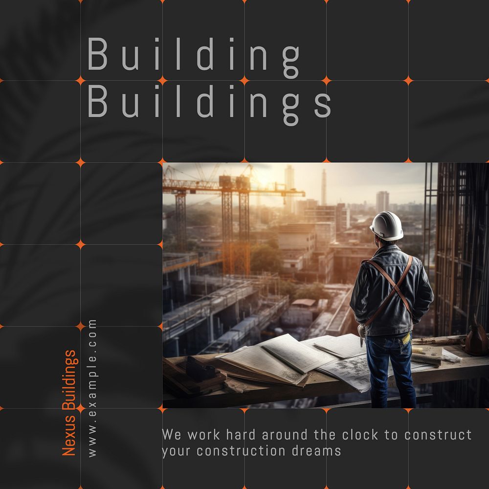 Construction Facebook post template | Premium Editable Template - rawpixel