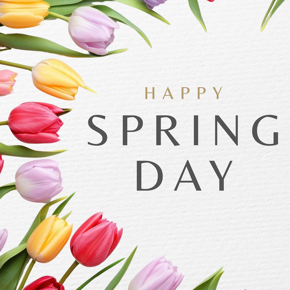 Happy spring day Facebook post | Premium Editable Template - rawpixel
