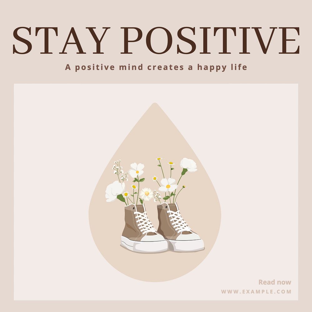 Stay positive Instagram post template | Premium Editable Template ...