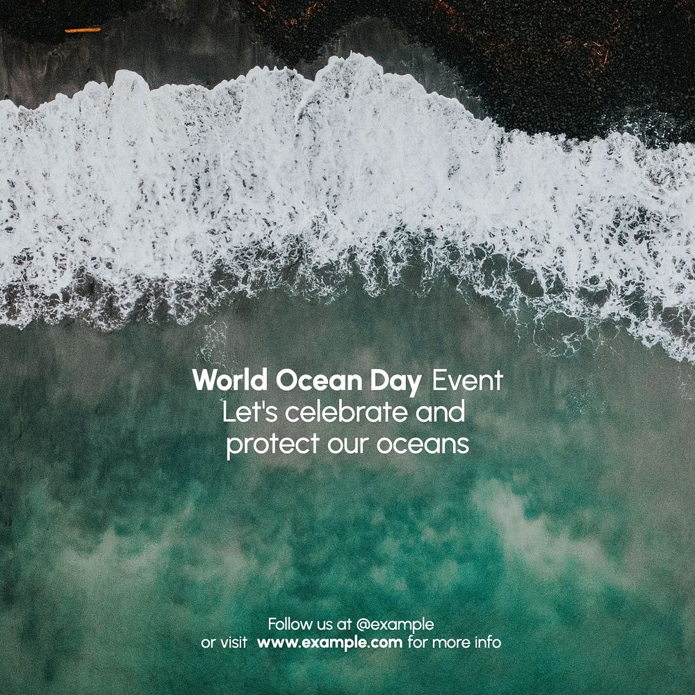 World ocean day Facebook post | Free Editable Template - rawpixel