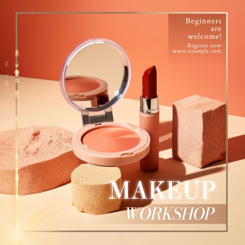 Makeup workshop Facebook post template | Premium Editable Template ...