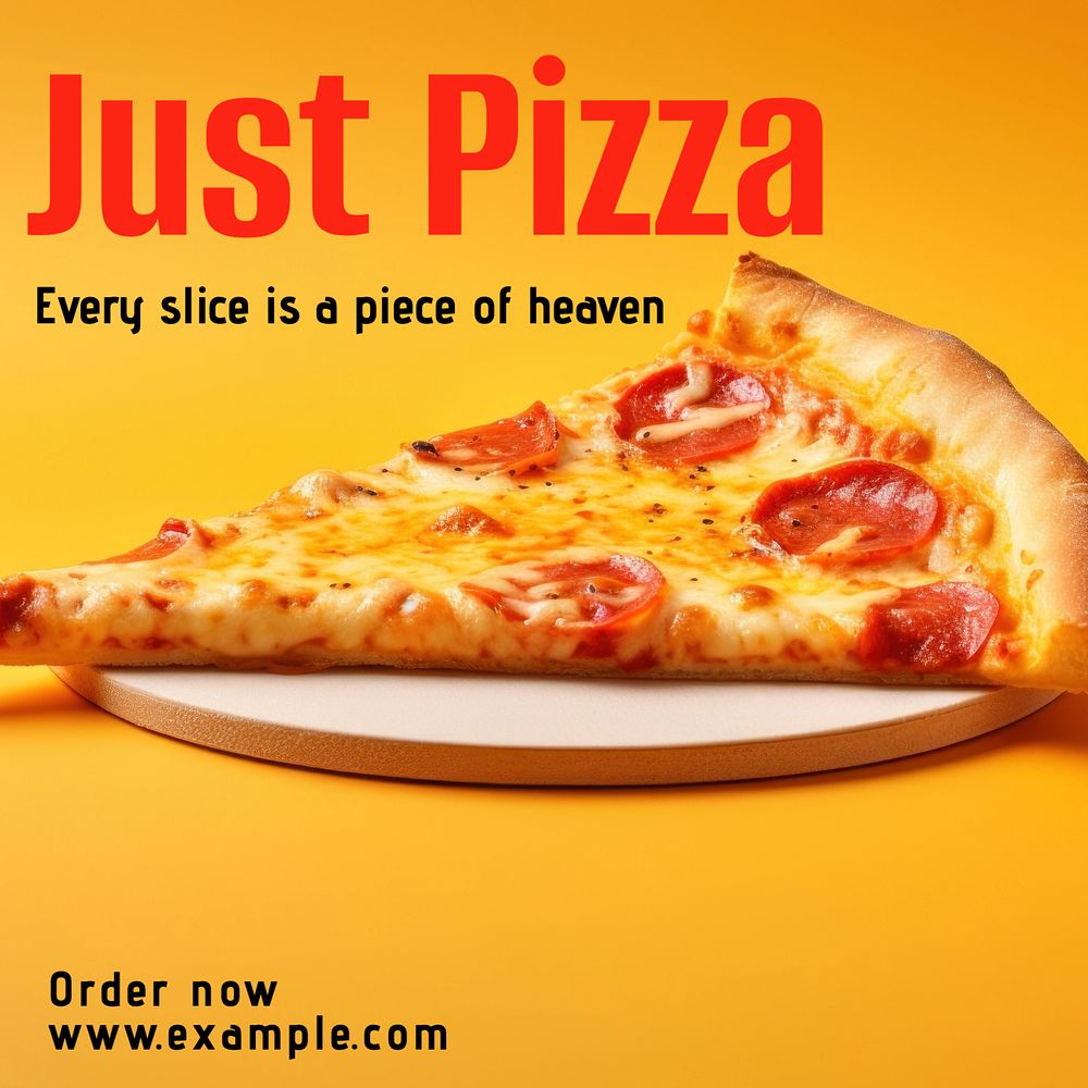 Just pizza Facebook post template | Premium Editable Template - rawpixel