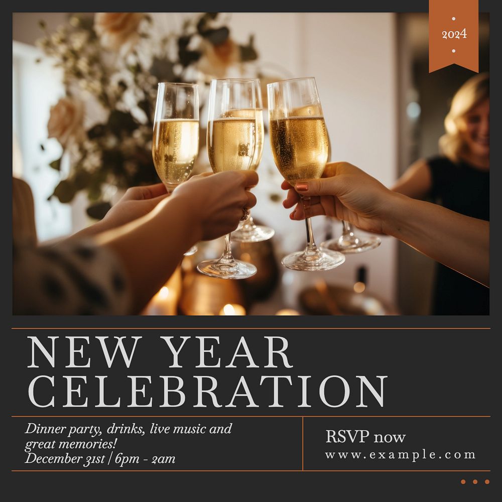 2024new year Facebook post template | Premium Editable Template - rawpixel