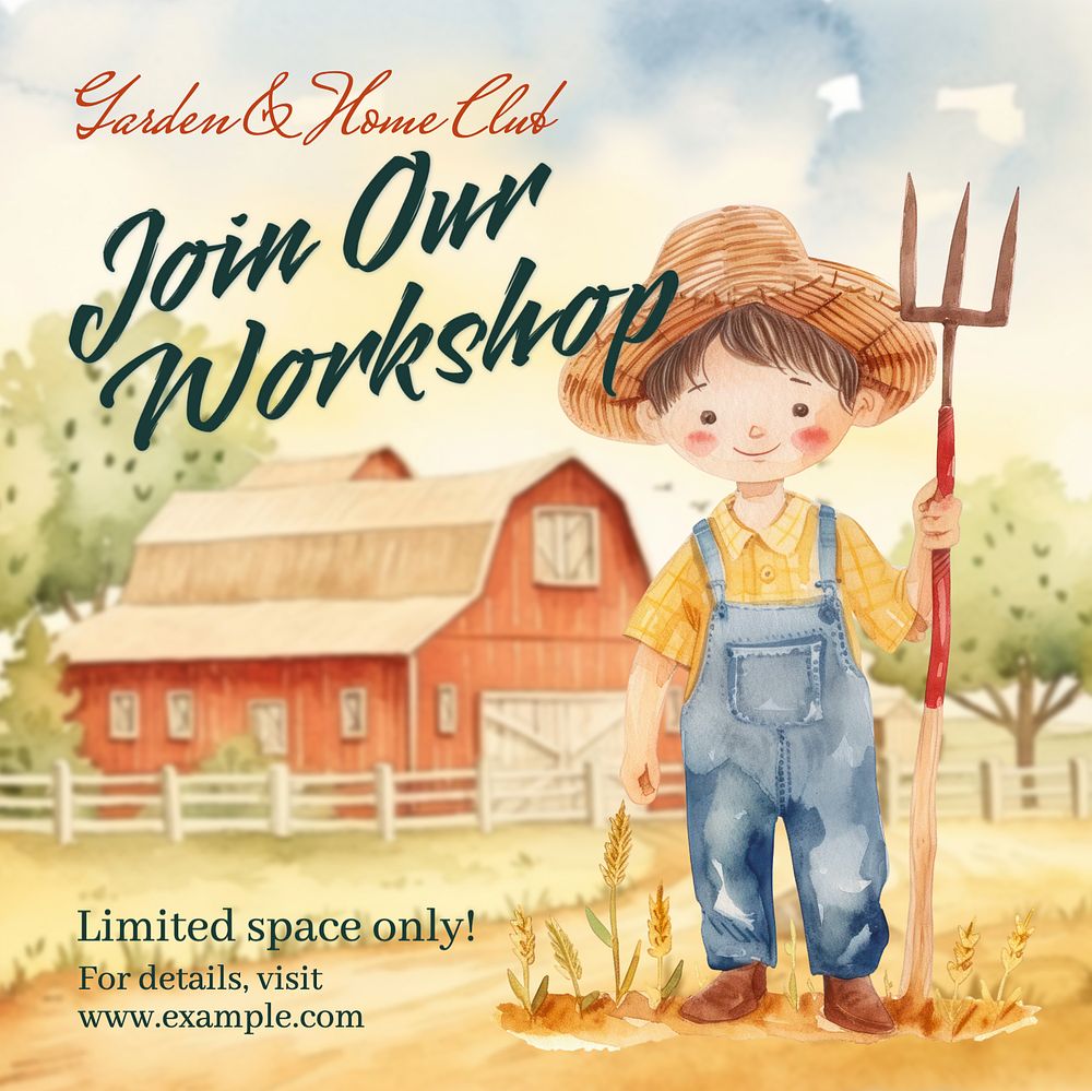 Workshop Facebook post template | Premium Editable Template - rawpixel