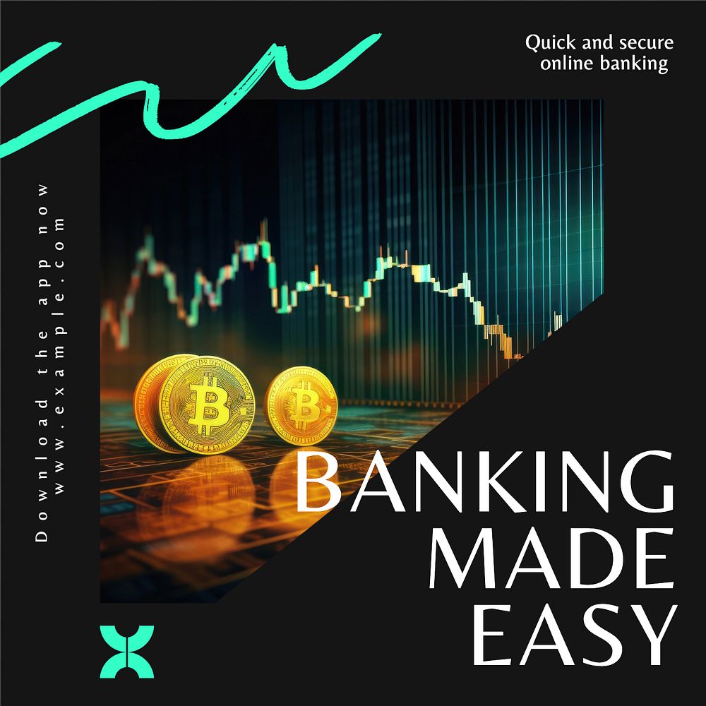 Online banking Facebook post template | Premium Editable Template ...