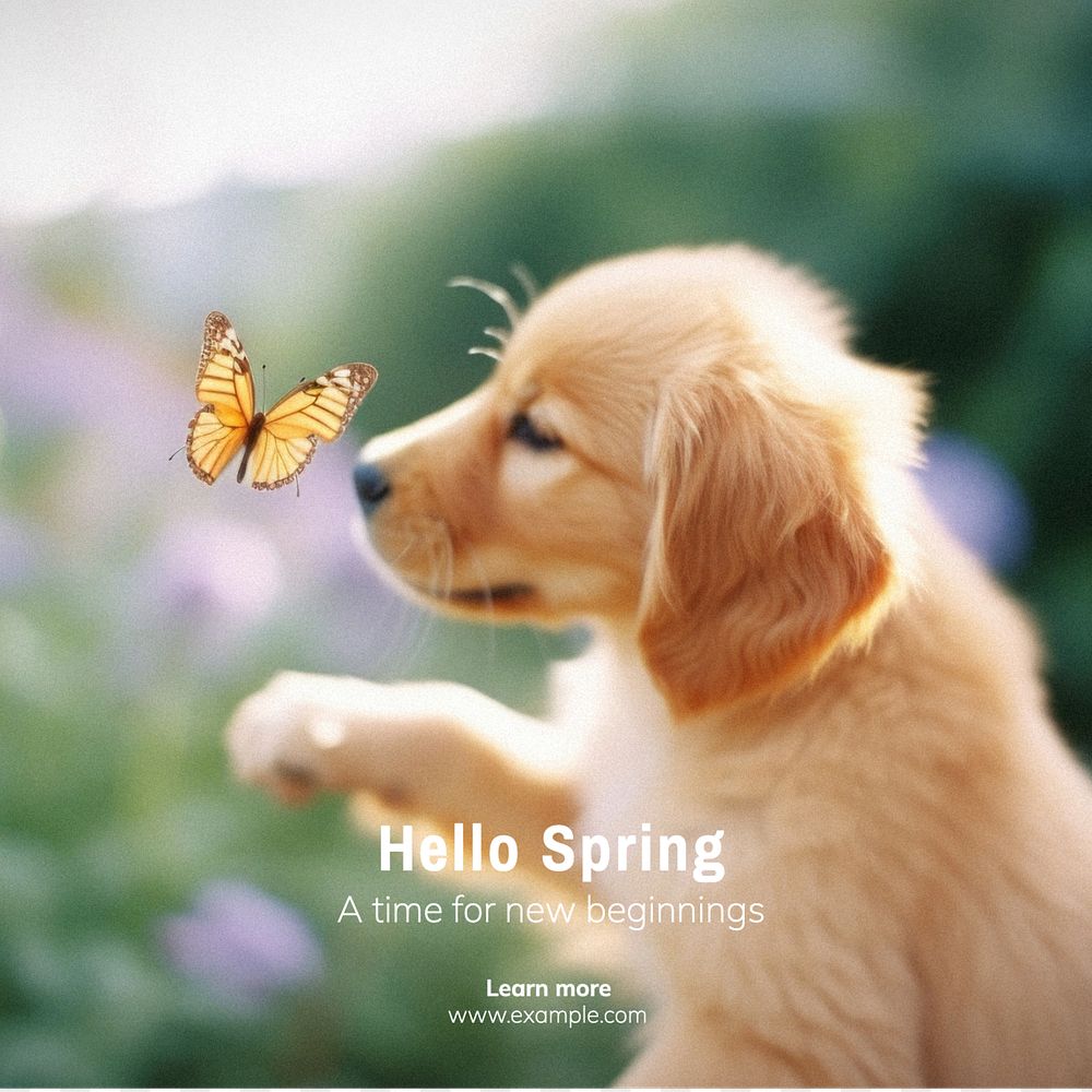 Hello spring Facebook post template | Premium Editable Template - rawpixel