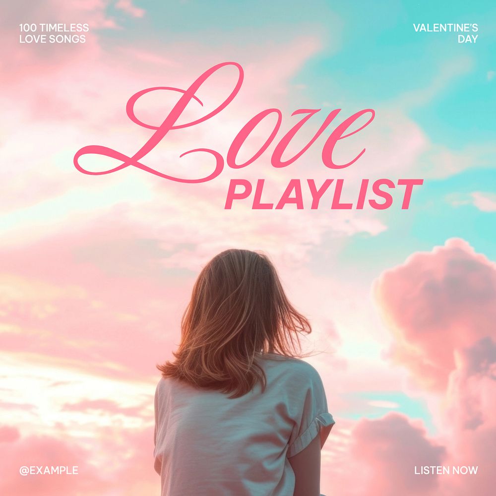 Love playlist cover template | Premium Editable Template - rawpixel