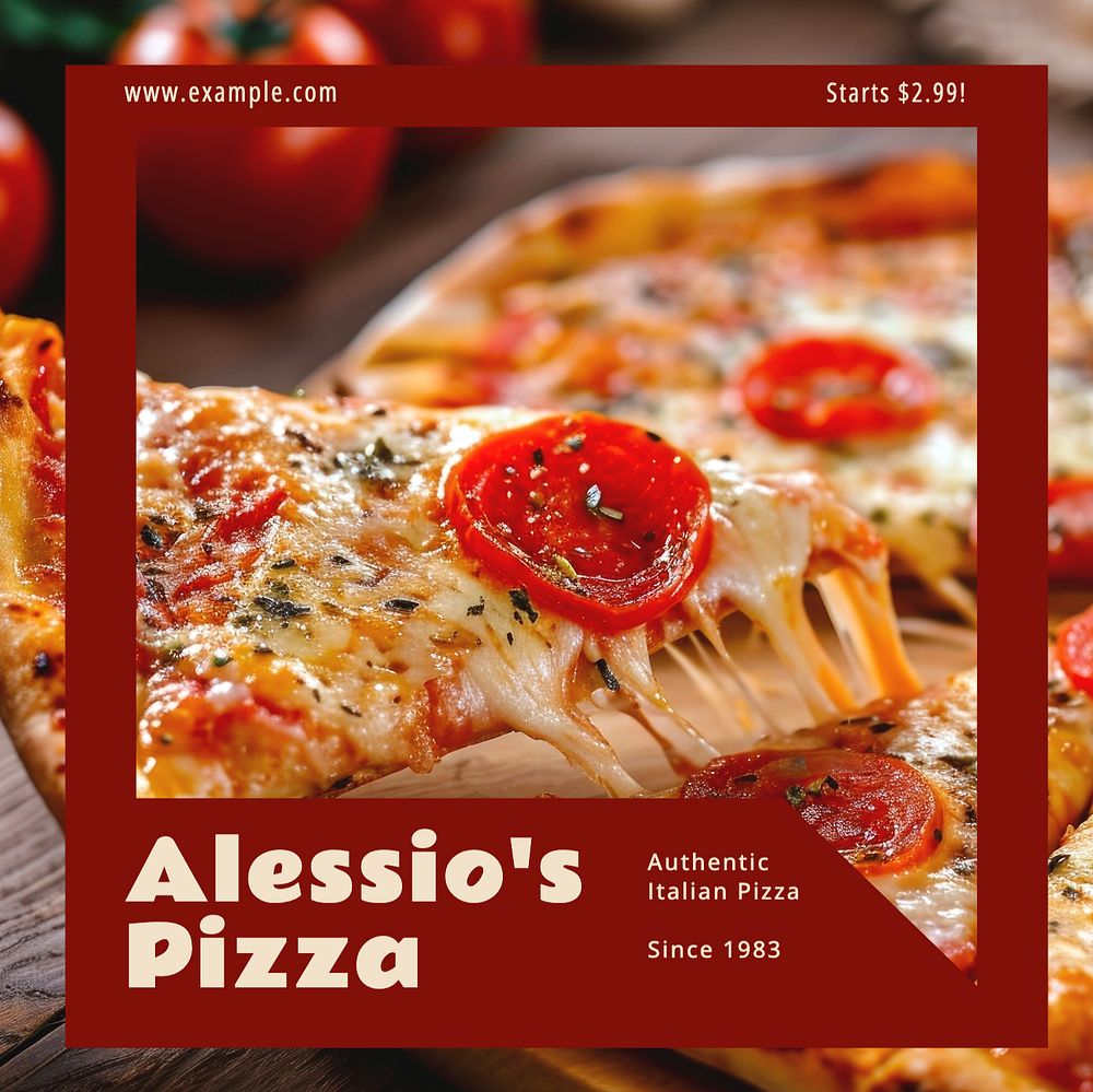 PIzza Facebook post template | Premium Editable Template - rawpixel