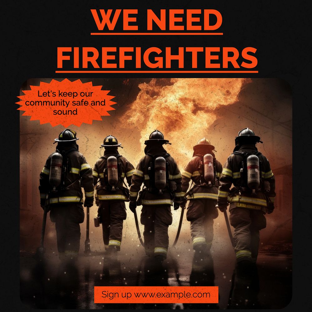We need firefighters Facebook post | Premium Editable Template - rawpixel