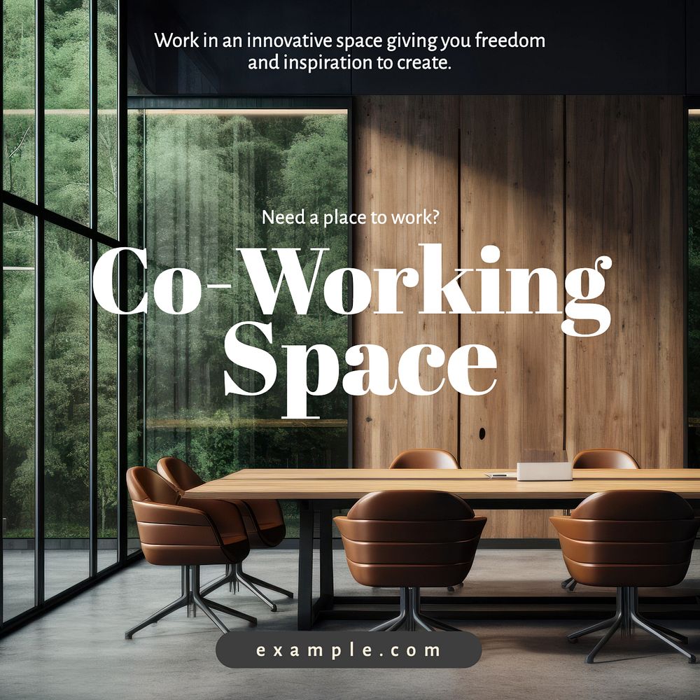 Co-working space Instagram post template | Premium Editable Template ...